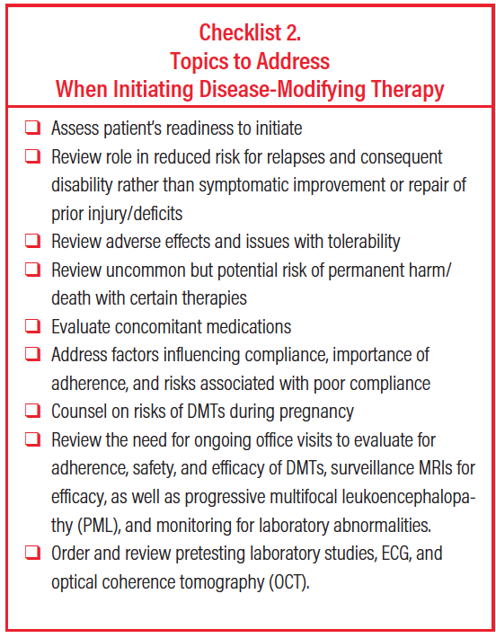 Multiple Sclerosis Symptoms Checklist